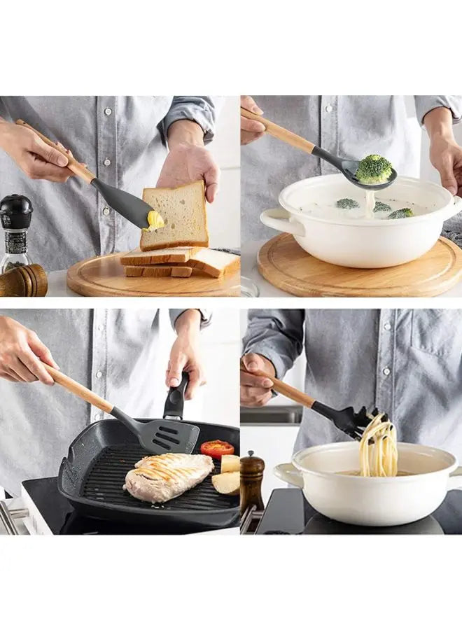 11-Piece Cooking Utensils Set With Handles - Breeze Arabia
